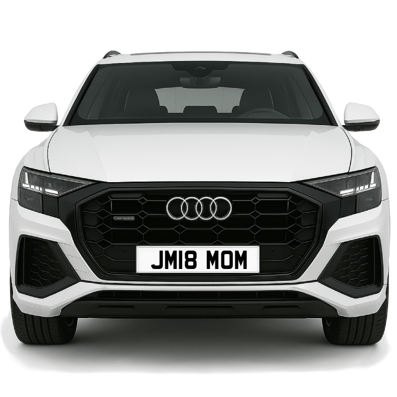 JM18 MOM Private Number Plate UK | Yellowhite